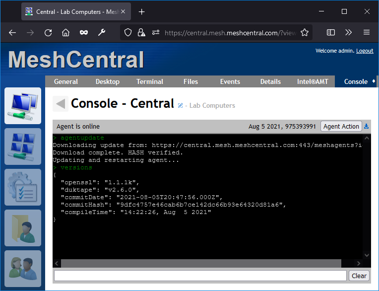 Desktop option disappeared after 0.90 update · Issue #3025 · Ylianst/MeshCentral · GitHub