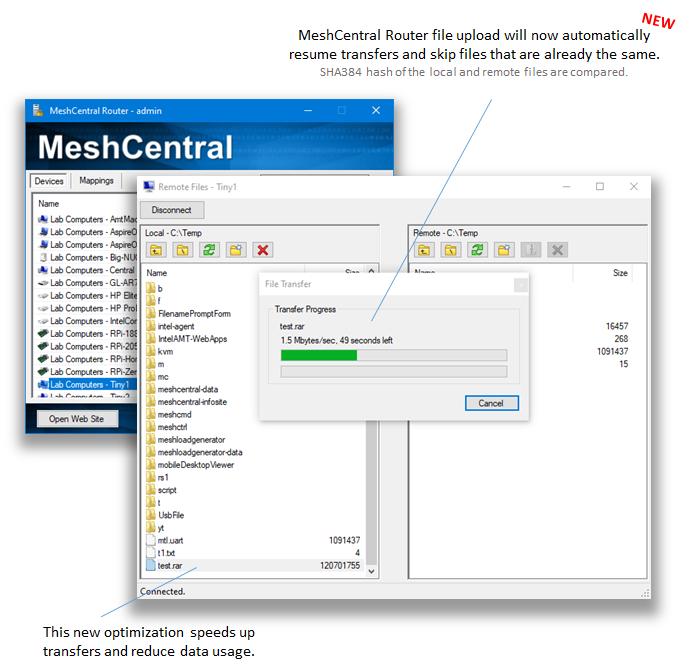 File upload > "Resume" · Issue #3168 · Ylianst/MeshCentral · GitHub