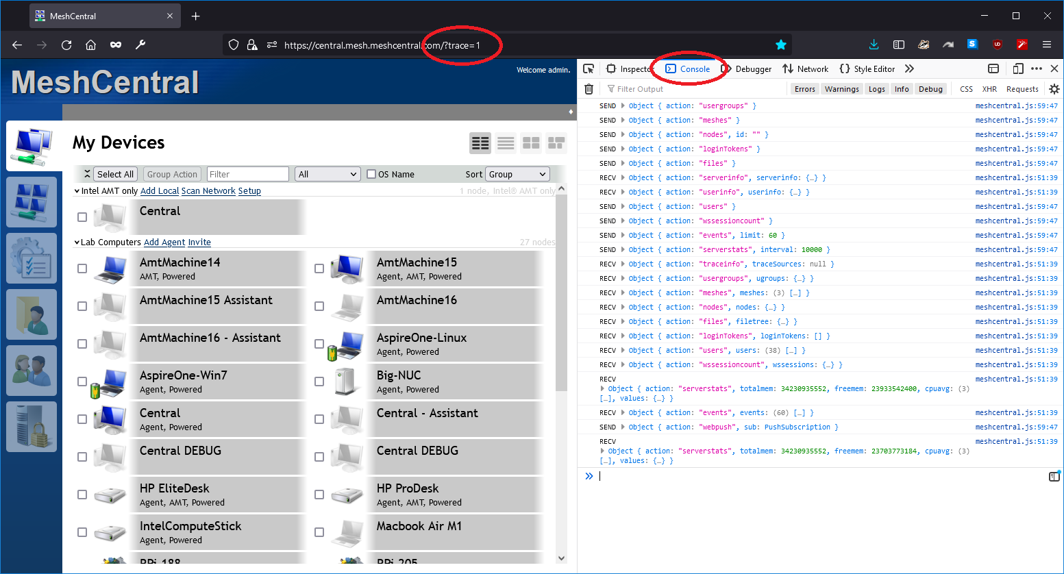 Question: Meshctrl and SSE · Issue #3287 · Ylianst/MeshCentral · GitHub