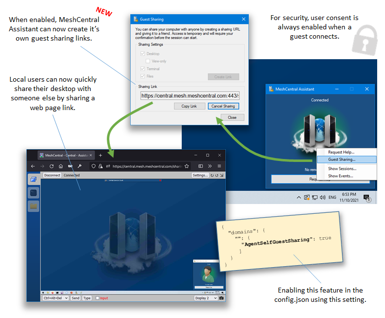 Enhancements to MeshCentral Assistant guest sharing · Issue #3347 ...