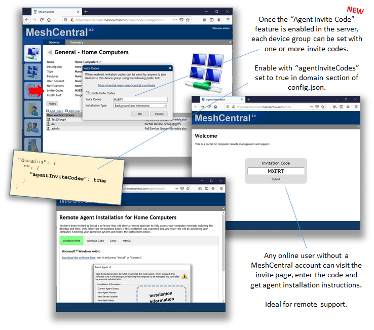 Feature Request: Meshcentral Assistant specific invites · Issue #3694 ...