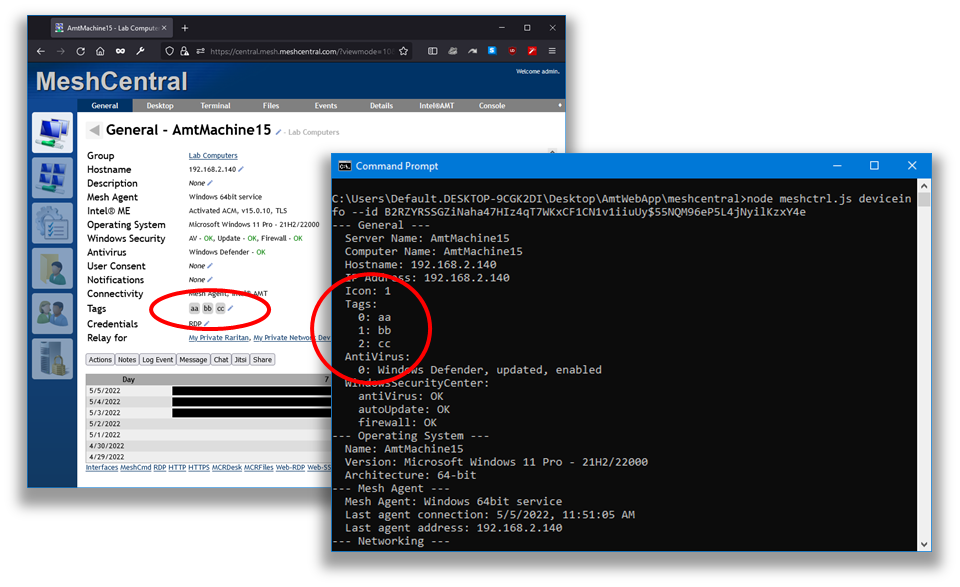 meshctrl.js deviceinfo wont show agent tag · Issue #3935 · Ylianst/MeshCentral · GitHub