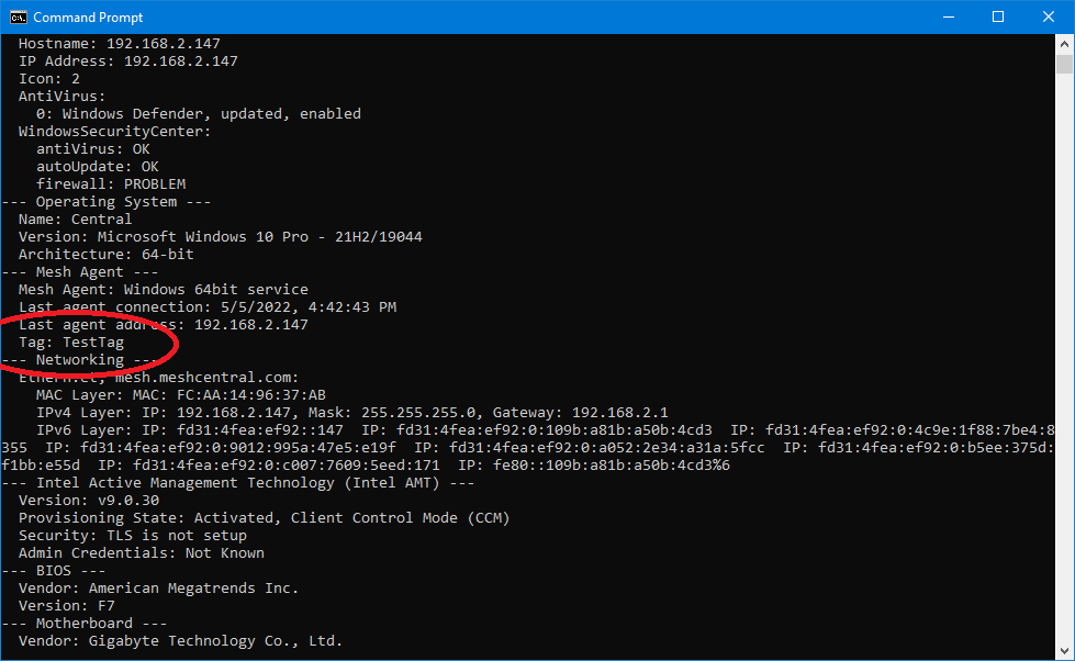meshctrl.js deviceinfo wont show agent tag · Issue #3935 · Ylianst/MeshCentral · GitHub
