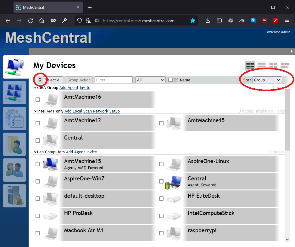 Idea: Add Device Group View to "My Devices" tab · Issue #3968 · Ylianst/MeshCentral · GitHub