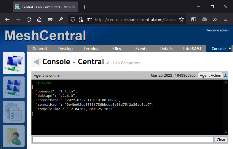 Question: After meshcentral upgrade, is there a way to know number of ...