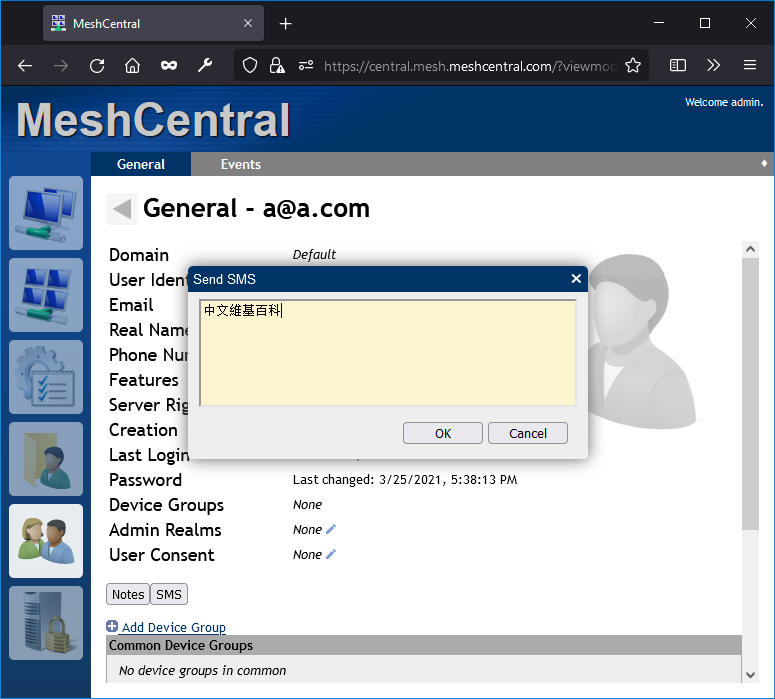 Custom SMS API configuration · Issue #4478 · Ylianst/MeshCentral · GitHub