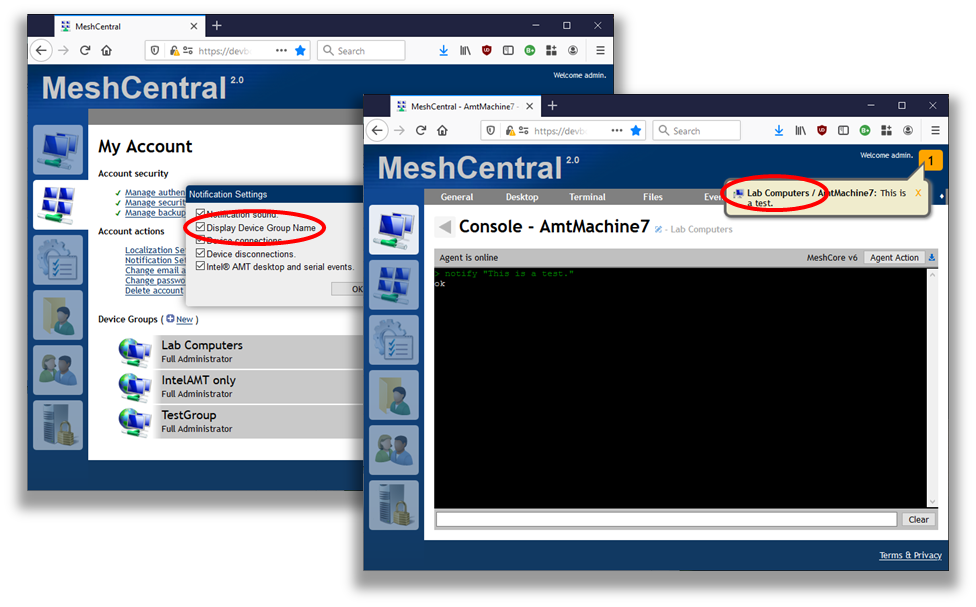 Group name in notification · Issue #726 · Ylianst/MeshCentral · GitHub
