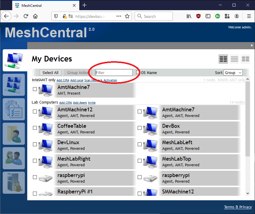 Enhancement Add filter to multi desktop view · Issue #746 · Ylianst/MeshCentral · GitHub
