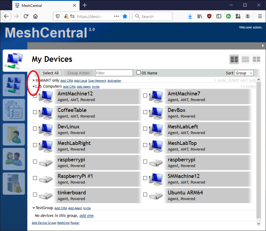 Collapsible Device List · Issue #753 · Ylianst/MeshCentral · GitHub