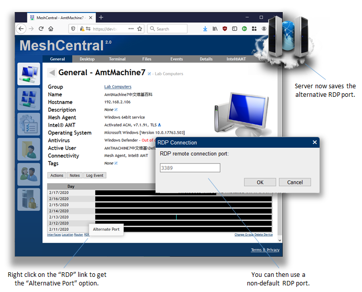 RDP port request · Issue #876 · Ylianst/MeshCentral · GitHub