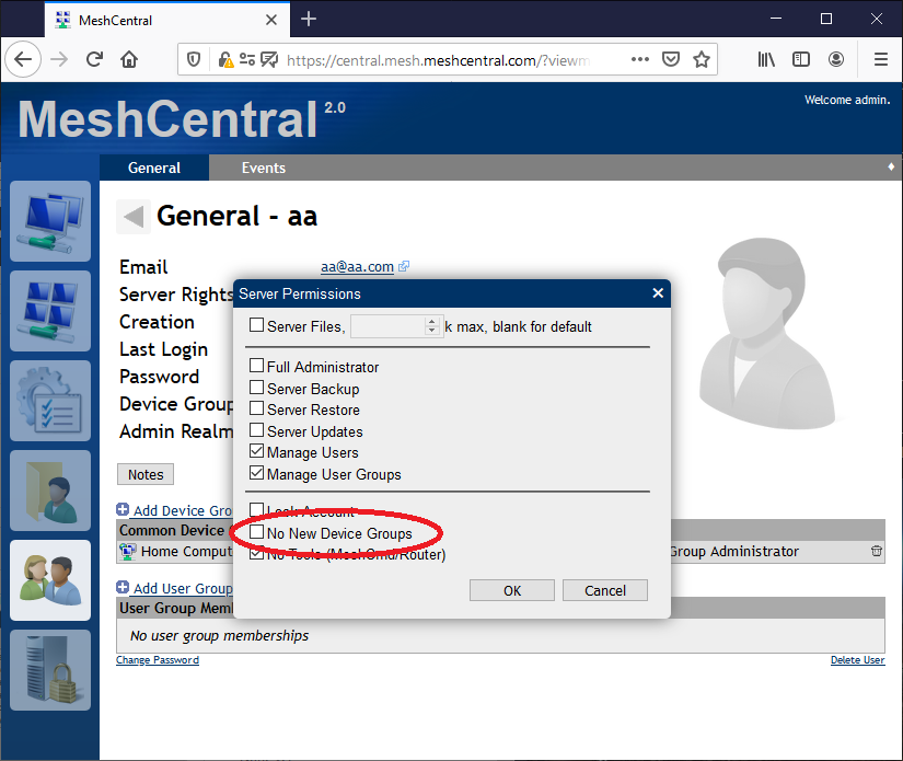 problem with group rights · Issue #1062 · Ylianst/MeshCentral · GitHub