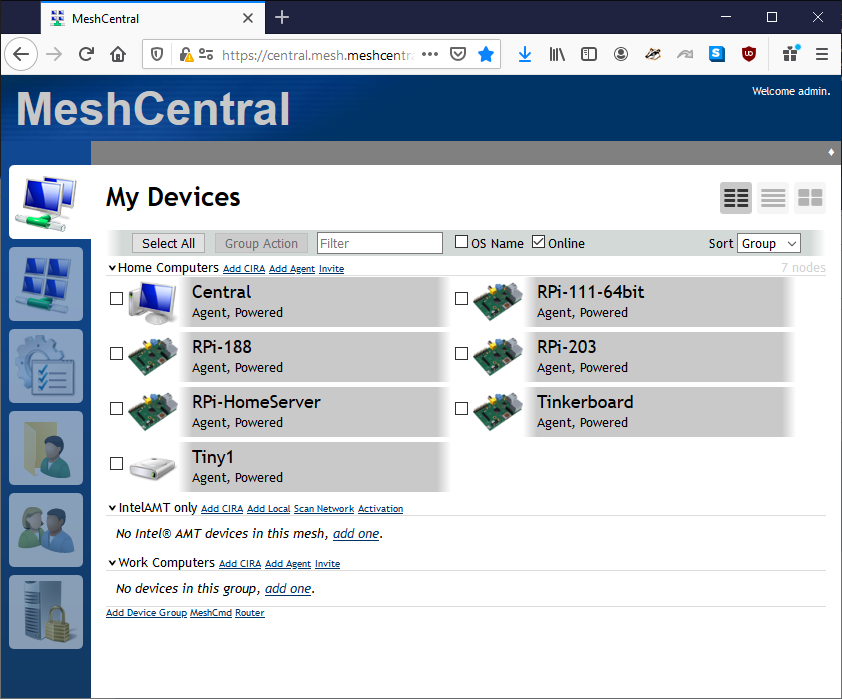 New checkbox "Online" in My Devices? · Issue #1248 · Ylianst/MeshCentral · GitHub