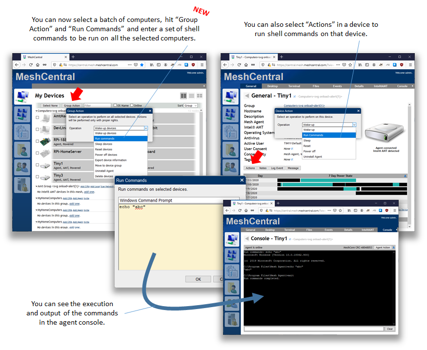 [Feature Request] Run batch command and batch file send · Issue #1595 · Ylianst/MeshCentral · GitHub