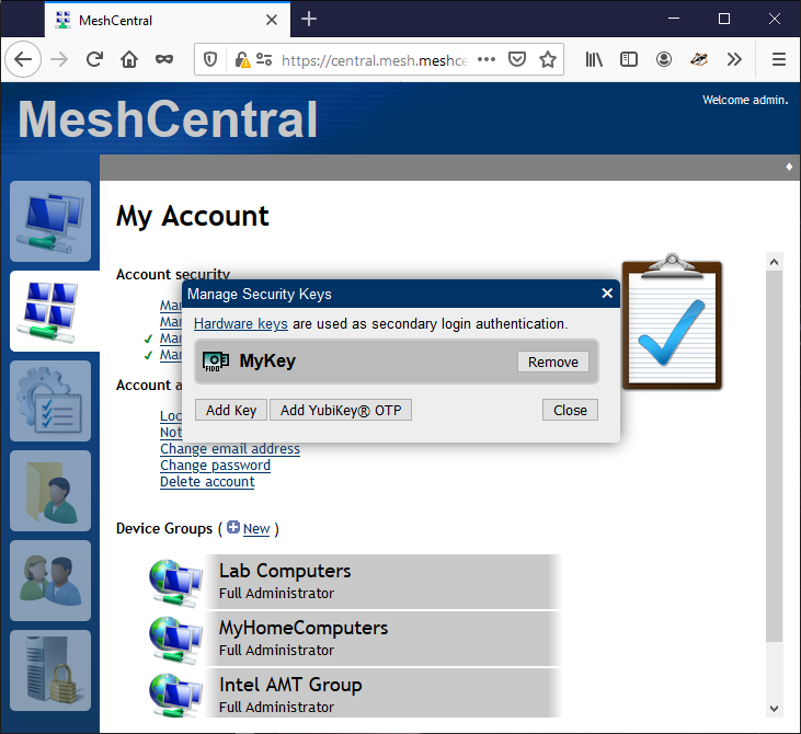 Security Key Yubikey - Not working · Issue #1641 · Ylianst/MeshCentral · GitHub