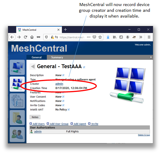Server administrator view of group creators · Issue #1716 · Ylianst/MeshCentral · GitHub