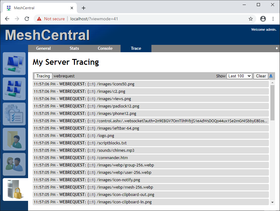 MeshCentral login fails with error message "Unable to perform authentication, click to reconnect ...
