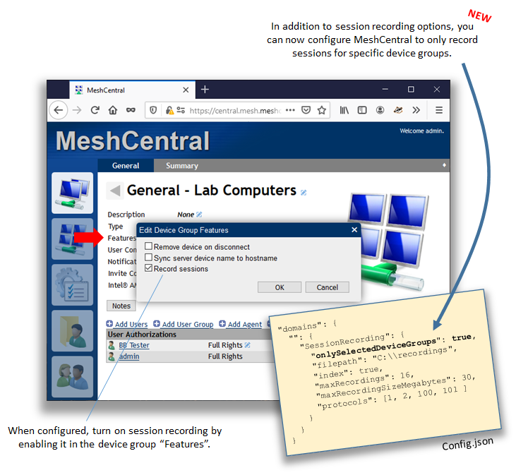 Feature Request: Session Recording for Specific Device Groups · Issue #1855 · Ylianst ...