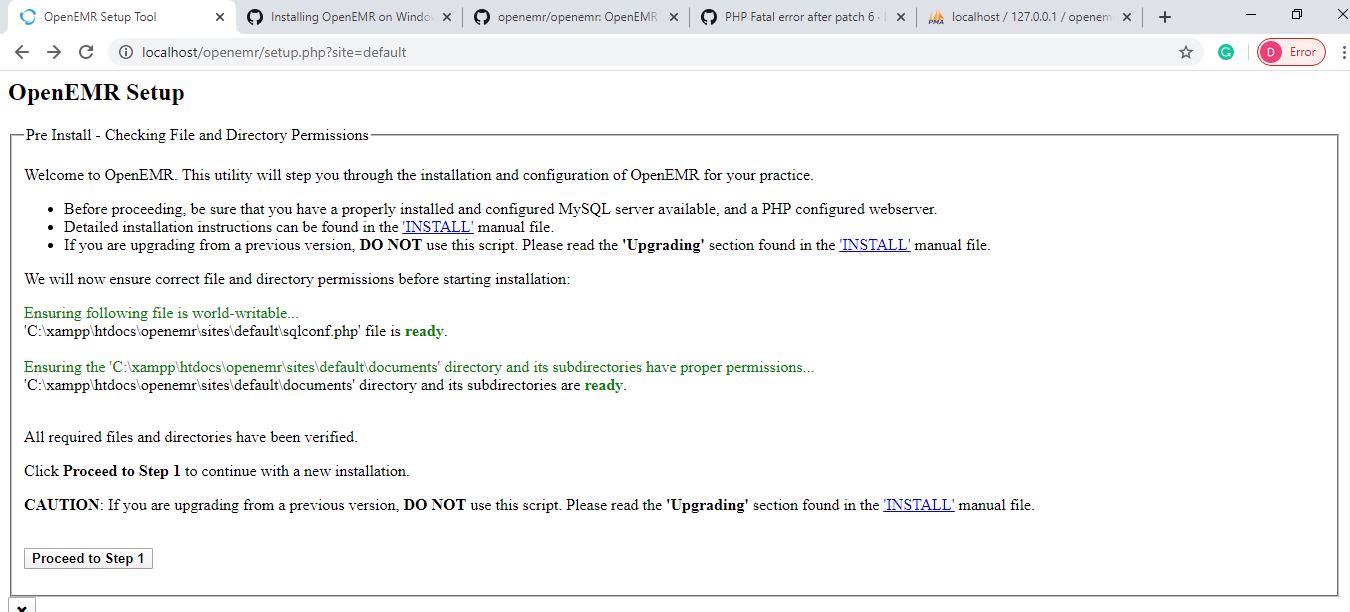 Installing OpenEMR on Window · Issue #3260 · openemr/openemr · GitHub Installing OpenEMR on Window · Issue #3260 · openemr/openemr · GitHub