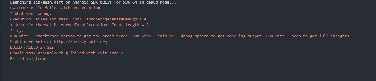 Execution failed for task ':url_launcher:generateDebugRFile'. · Issue #29713 · flutter/flutter ...
