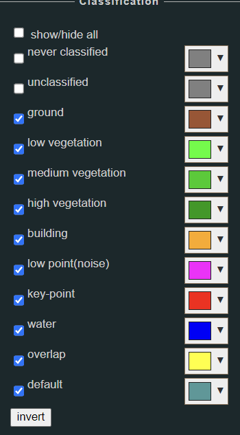 LAS Classification Not Show In Potree · Issue #1317 · potree/potree · GitHub