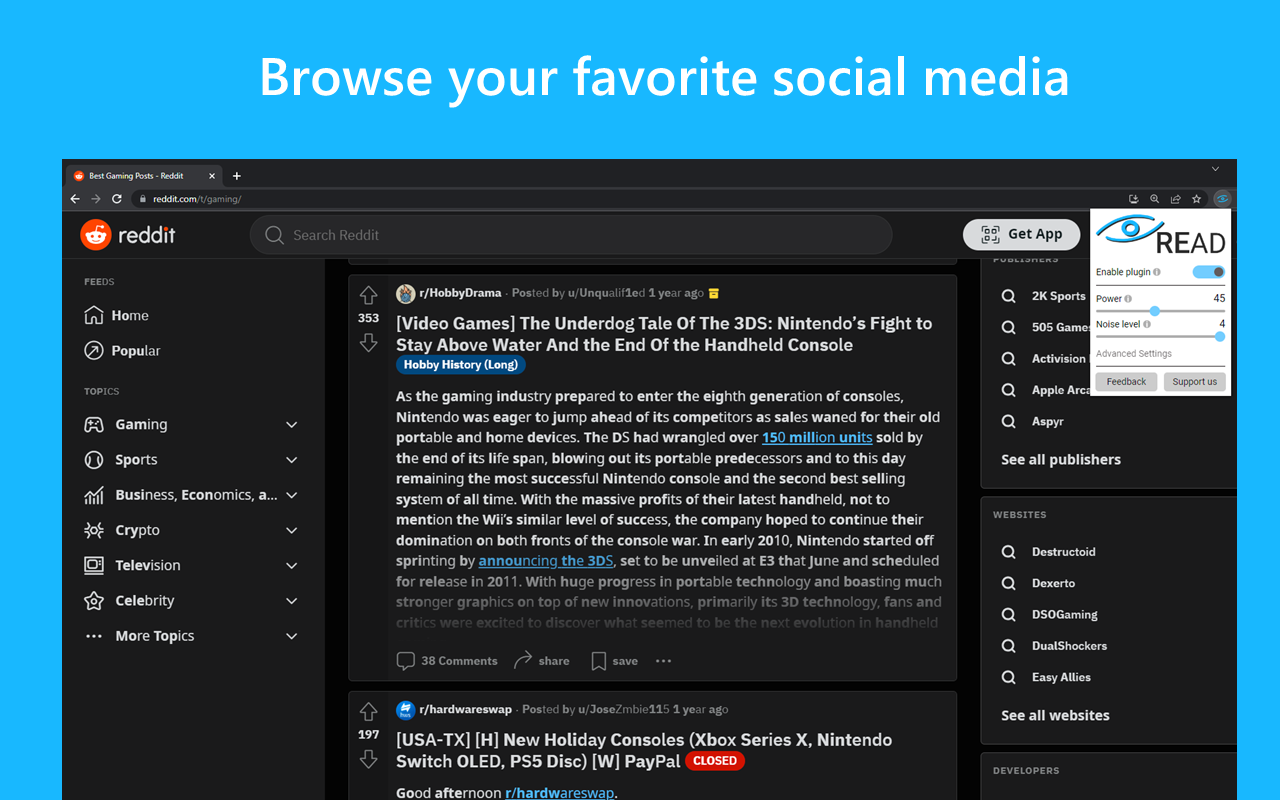 GitHub - Eye-Read/EyeRead: Plugin that helps you read faster anywhere on the web