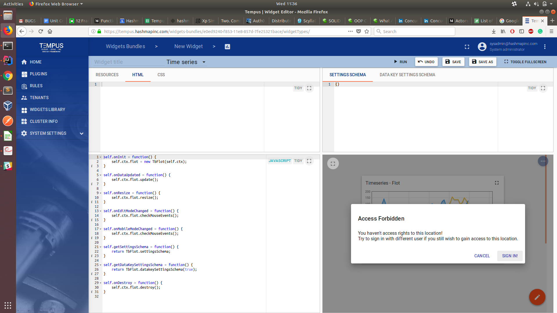 As system admin, Access Forbiden error coming on creating new Widget · Issue #912 · hashmapinc ...