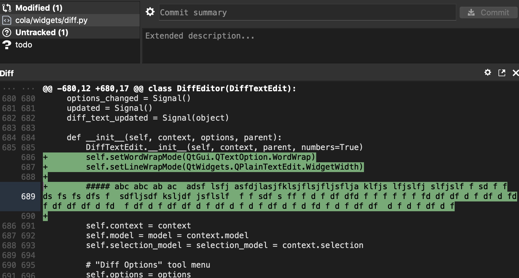 Feature Auto Wrap Text For Diff Viewer · Issue 1120 · Git Colagit Cola · Github 8492