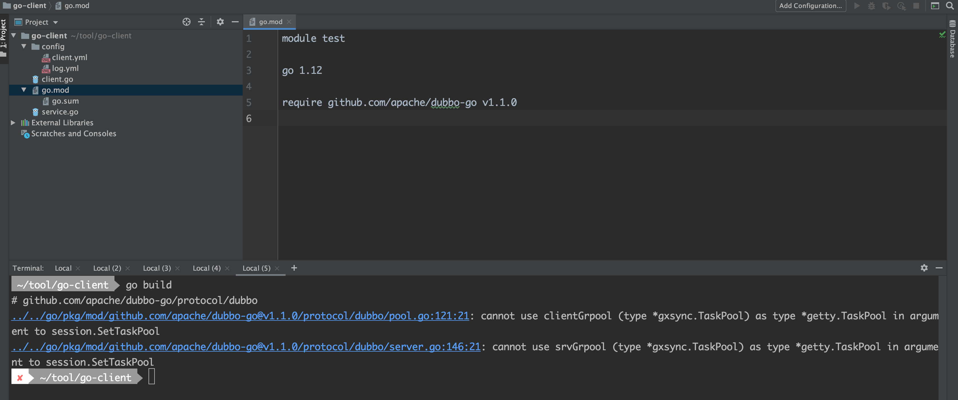 cannot use clientGrpool (type *gxsync.TaskPool) as type *getty.TaskPool · Issue #236 · apache ...