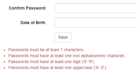 Password validation message(s) not displaying on user registration form · Issue #194 ...