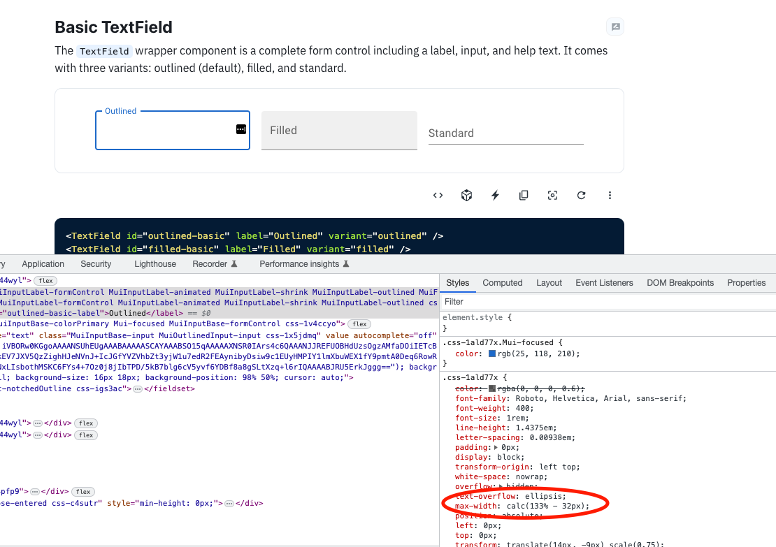 [TextField] `max-with`: 133% · Issue #36481 · mui/material-ui · GitHub