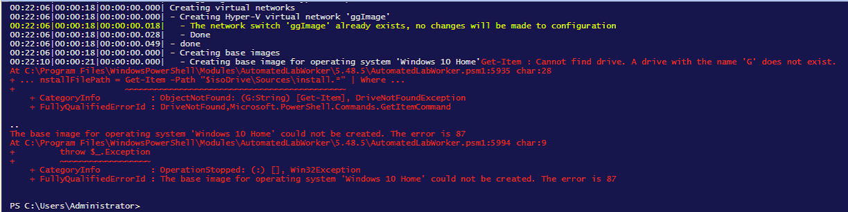 [Bug]: Cannot create a new VM, "Cannot find drive. A drive with the name 'F' does not exist ...
