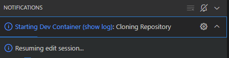 Turn `Resuming edit session...` into a hyperlink which points to the output channel · Issue ...