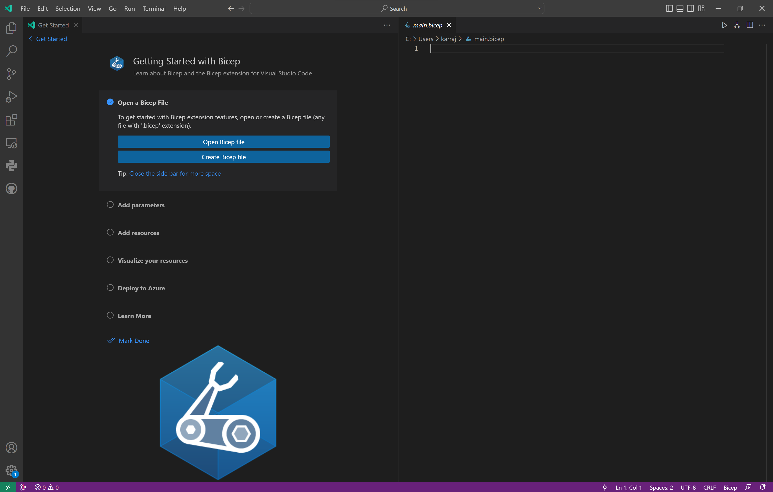 Fix getting started `command:toSide` · Issue #162865 · microsoft/vscode · GitHub