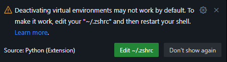 Notification text could be improved · Issue #22316 · microsoft/vscode-python · GitHub