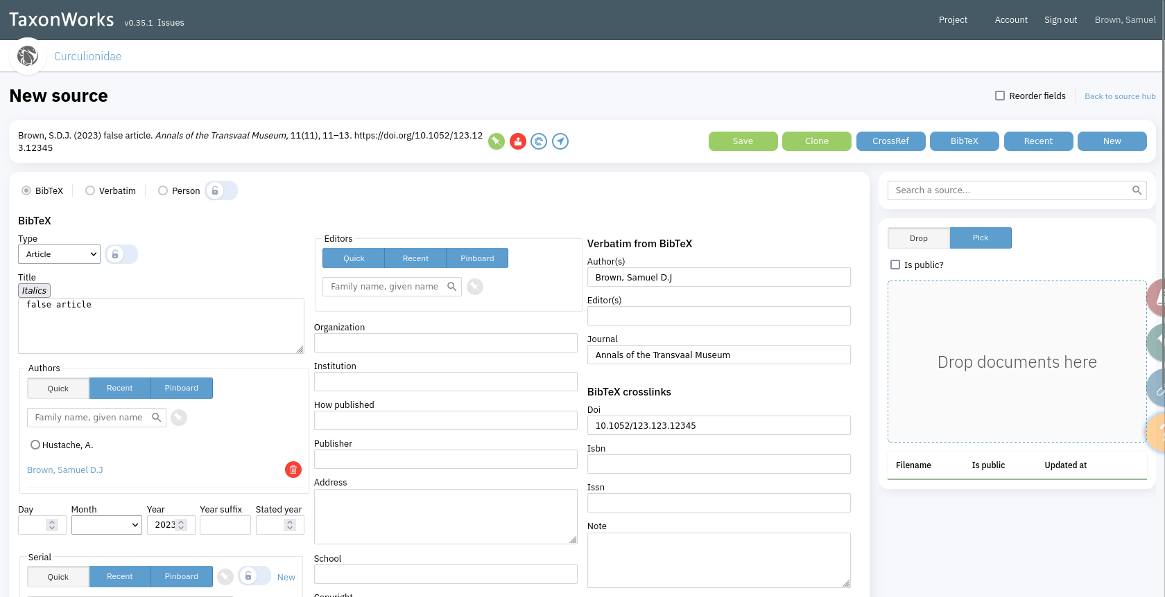 Bug Unable To Delete Doi From A Source · Issue 3601 · Speciesfilegrouptaxonworks · Github 