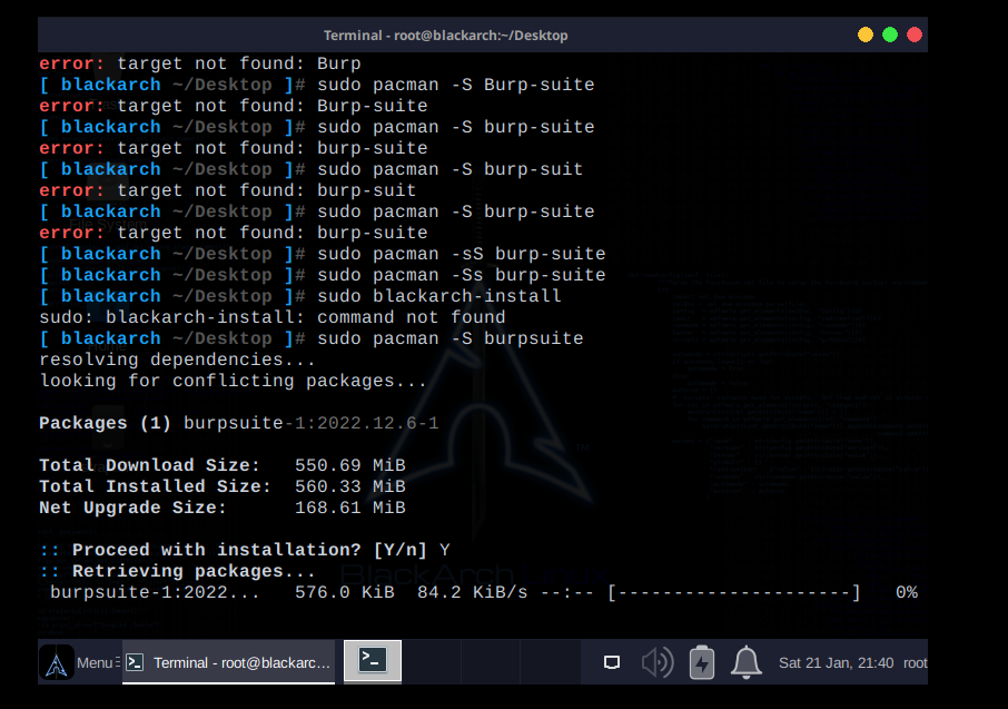 burpsuite taking to long to download · Issue #3690 · BlackArch ...