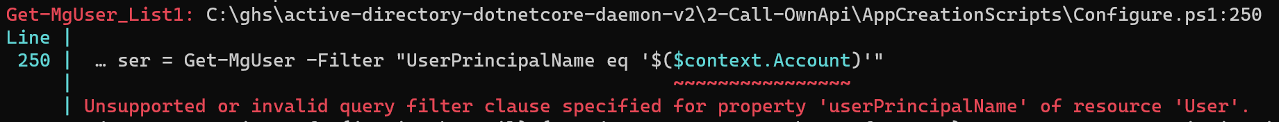 Appcreationscript Failed · Issue 154 · Azure Samplesactive Directory Dotnetcore Daemon V2 · Github