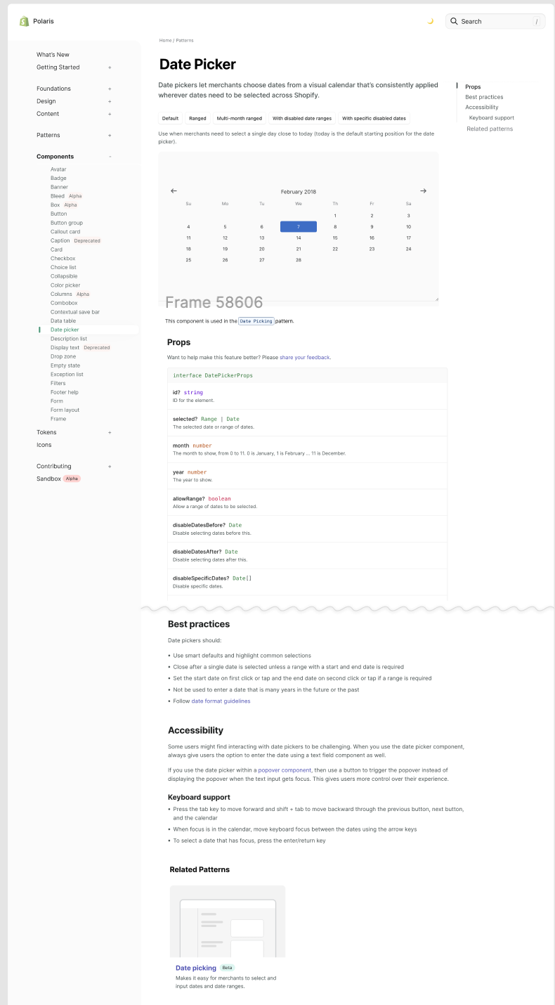 Convert pattern links on component pages to thumbnails · Issue #8390 · Shopify/polaris · GitHub