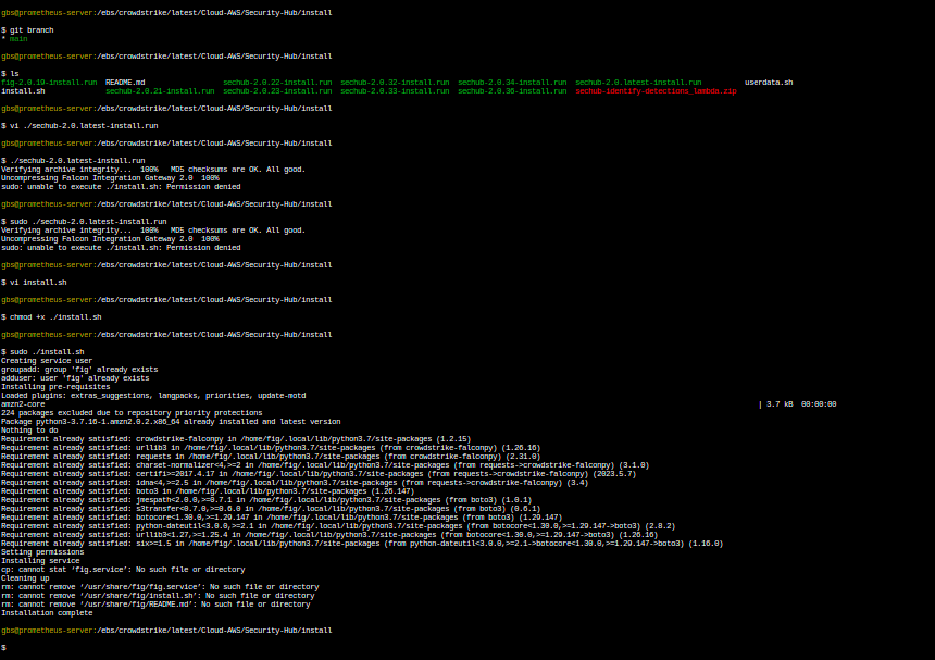 Manual installation is not working · Issue #237 · CrowdStrike/Cloud-AWS · GitHub