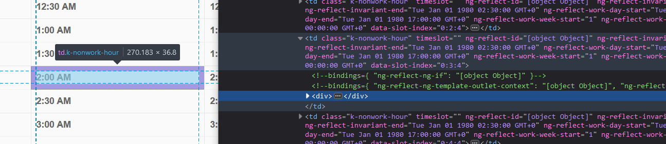 Scheduler - TimeSlotTemplate interfere with Editing · Issue #2460 · telerik/kendo-angular · GitHub