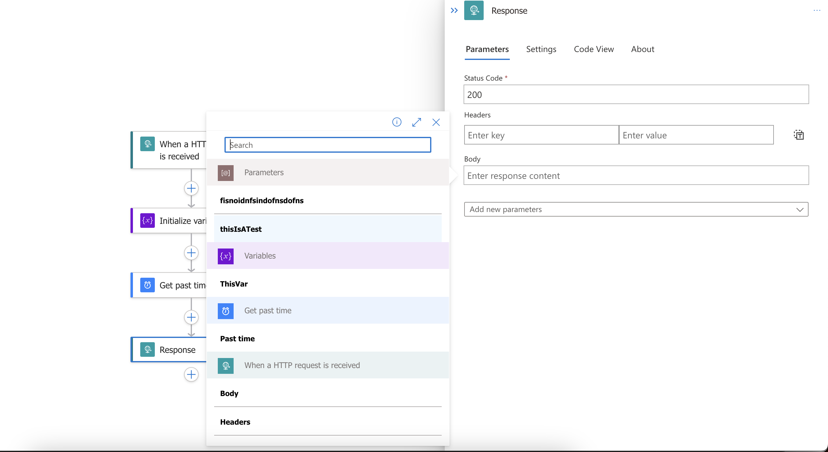 No way to access previous steps variables - other than immediate predecessor, and that only ...