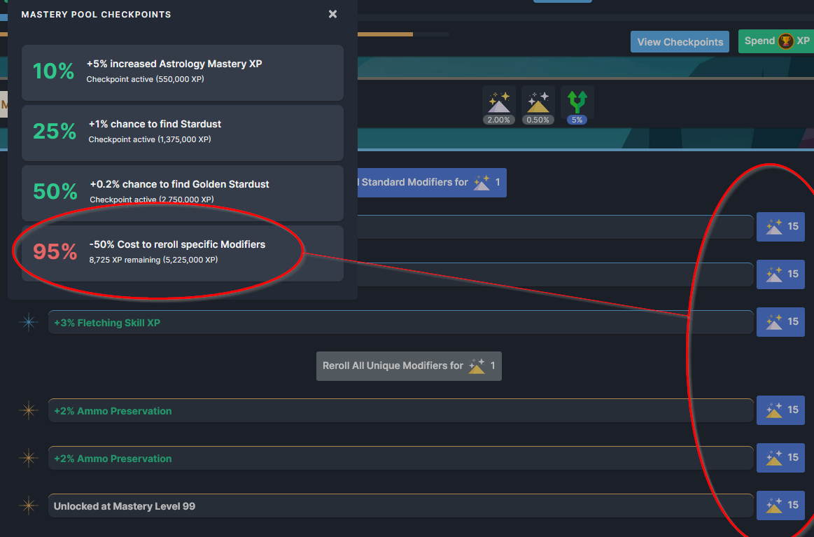 [Bug]: Astrology reroll cost does not update when changing · Issue #2490 · MelvorIdle/melvoridle ...