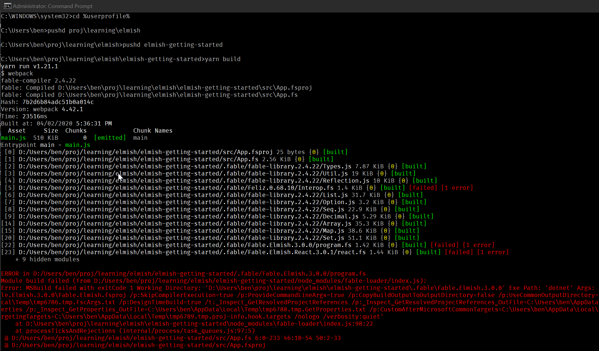 Build failures when following book instructions · Issue #2 · Zaid-Ajaj/elmish-getting-started ...