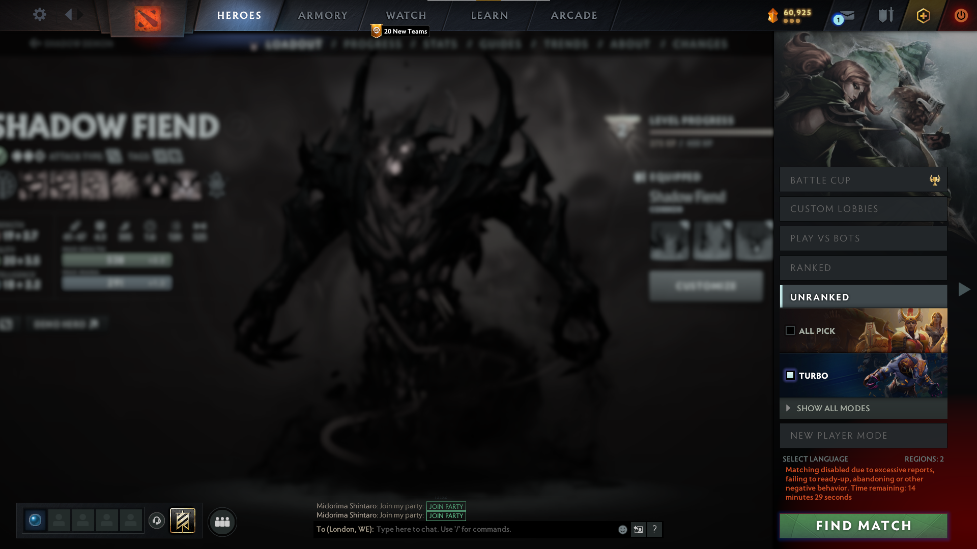 Matching Disabled for no reason · Issue #12930 · ValveSoftware/Dota2-Gameplay · GitHub