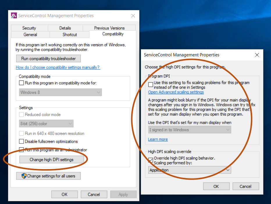 ServiceControl Management(SCMU) menu dropdown menus are properly aligned on devices supporting ...