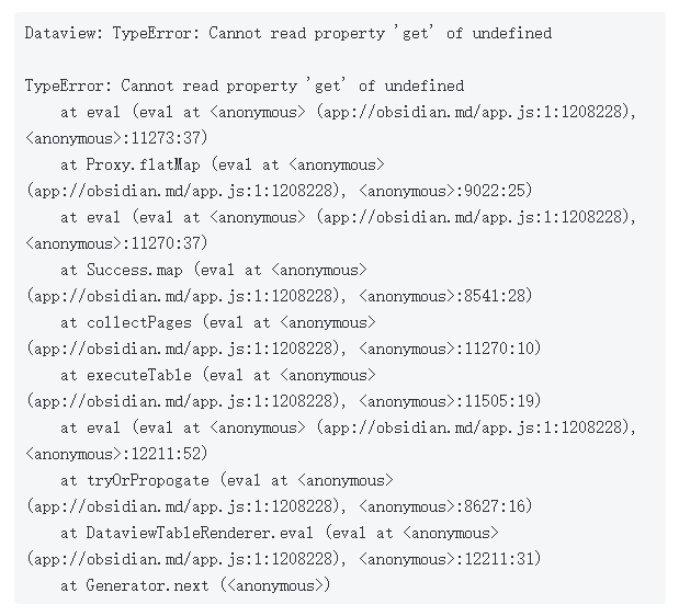 [BUG] Cannot read property 'get' of undefined · Issue #349 · blacksmithgu/obsidian-dataview · GitHub