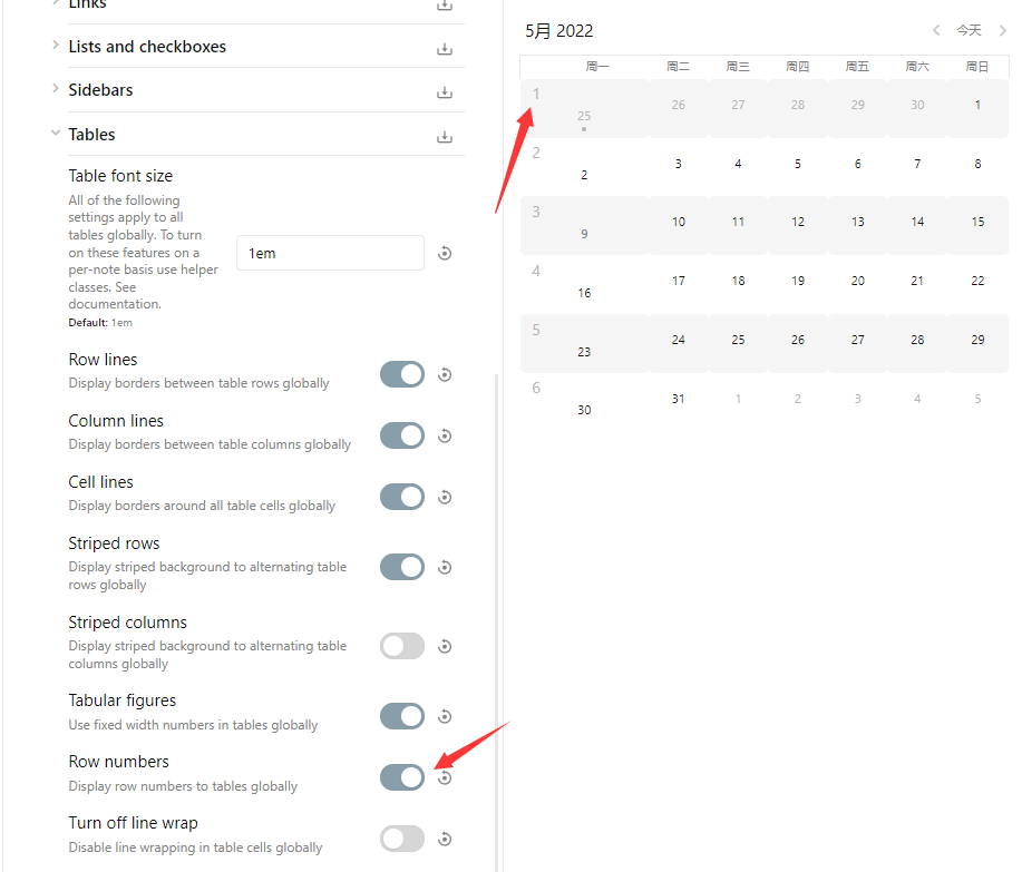 Table Row Number Option Caused Calendar Issue Issue 296 Kepano 