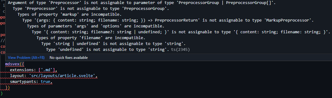Directly preprocess: docs example doesn't work · Issue #542 · pngwn/MDsveX · GitHub