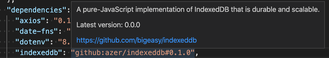 [npm] load description/homepage from referenced node module version ...