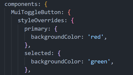 Togglebuttongroup Togglebutton Theme Styles Are Not Applied On Colors And Selected